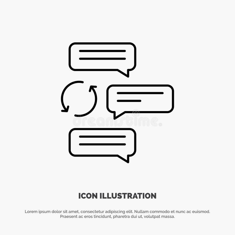 Chat, Chatting, Conversation, Dialogue, Auto, Robot Line Icon Vector ...