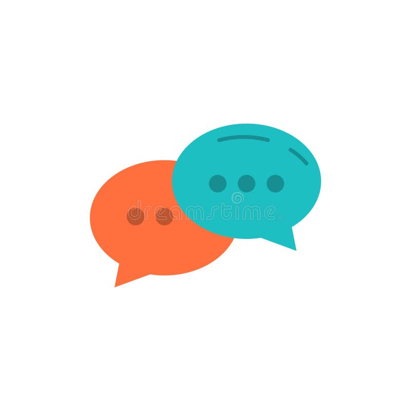 Chat, Chatting, Conversation, Dialogue Flat Color Icon. Vector Icon ...