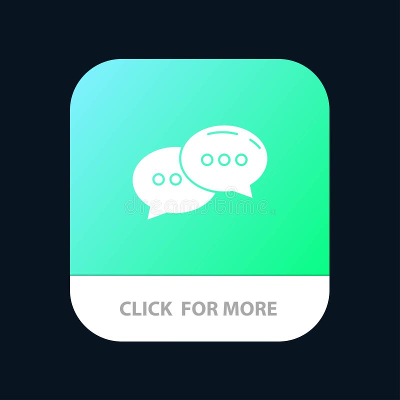 Chat Chatting Conversation Dialogue Mobile App Button Android And Ios Glyph Version Stock