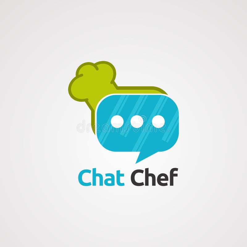 Chat Chef with Bubble Logo Vector, Icon, Element, and Template for ...