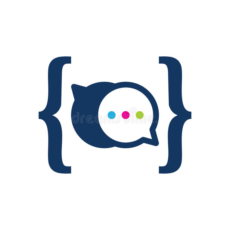 Chat Code Logo Icon Design stock vector. Illustration of icon - 125006227