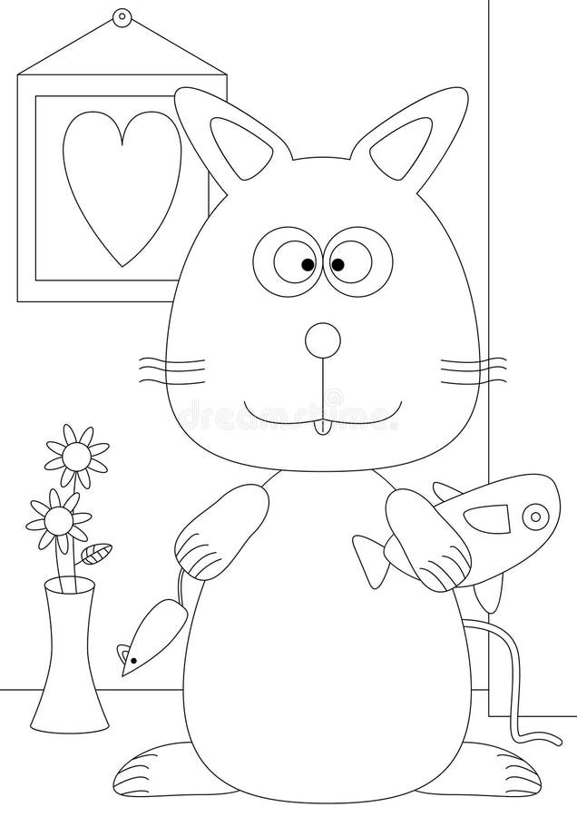 Chat Coloring_eps illustration de vecteur. Illustration du dessin ...