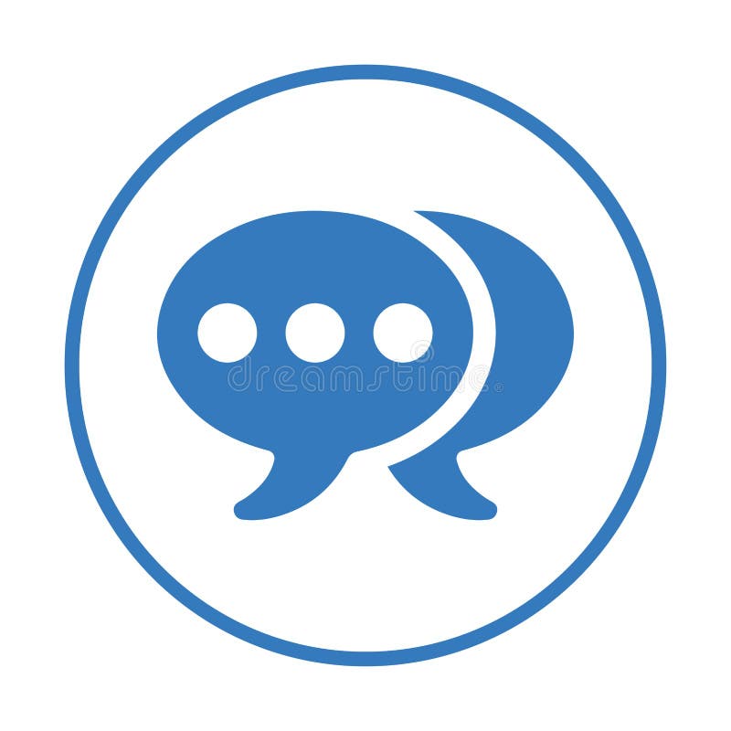 Chat, Comment, Bubbles Icon. Rounded Blue Vector Stock Vector ...