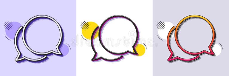 Chat Comment Line Icon. Speech Bubble Sign. Social Media Message ...