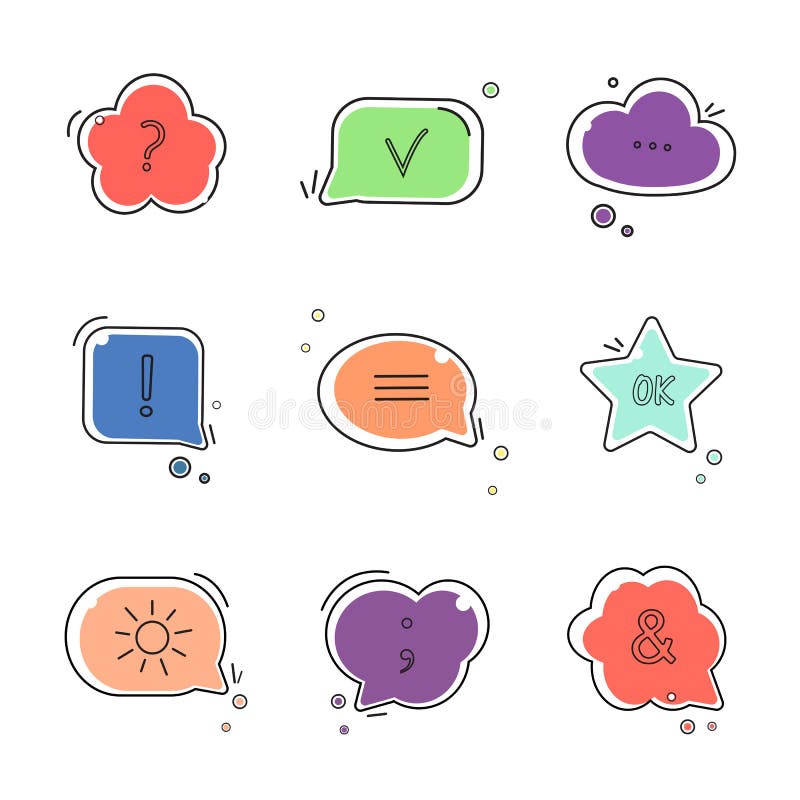 Chat Comment Speech Bubbles Stock Vector - Illustration of dialog ...