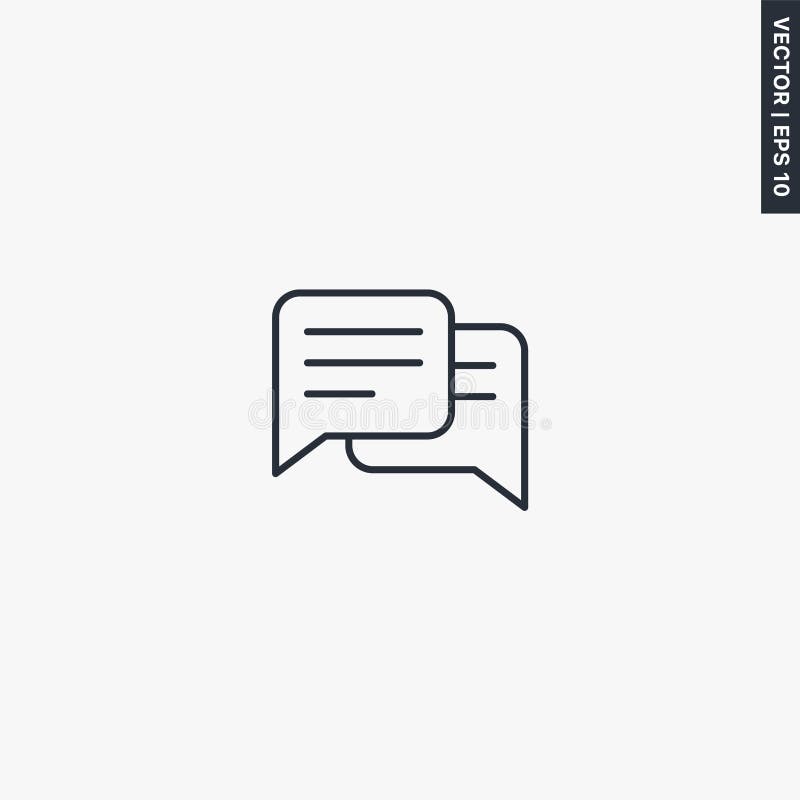 Chat, Comments, Linear Style Sign for Mobile Concept and Web Design ...