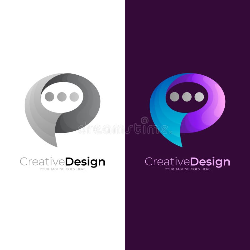 Chat and Communication Logo Vector, Colorful Logos Stock Vector ...
