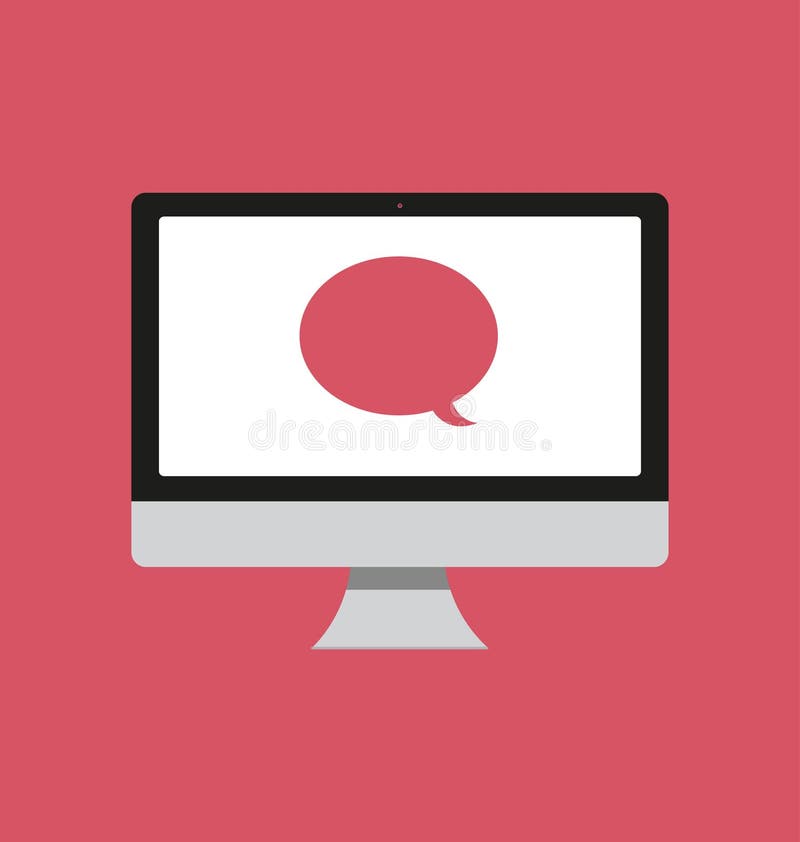 Chat computer stock vector. Illustration of mockup, meet - 45086161