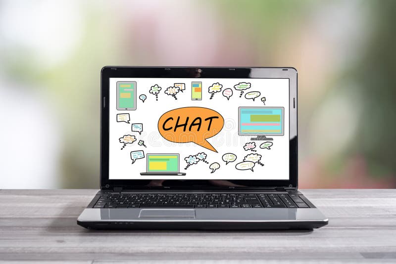 Chat Concept on a Laptop Screen Stock Image - Image of talk, mobile ...