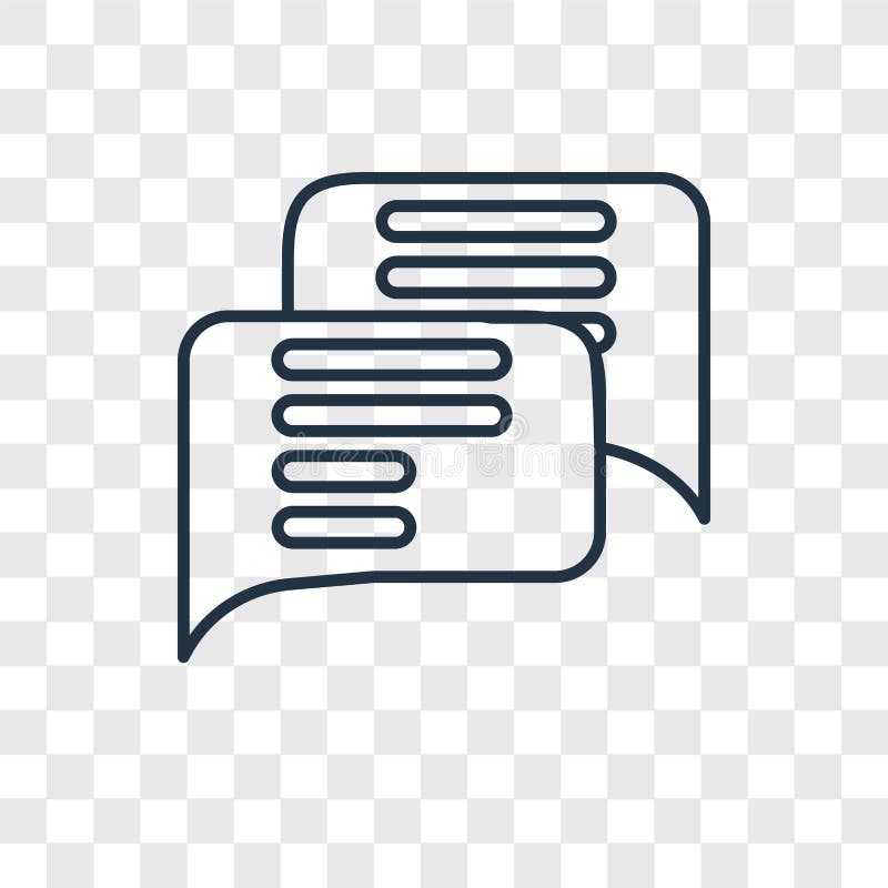 Chat Concept Vector Linear Icon Isolated on Transparent Background ...