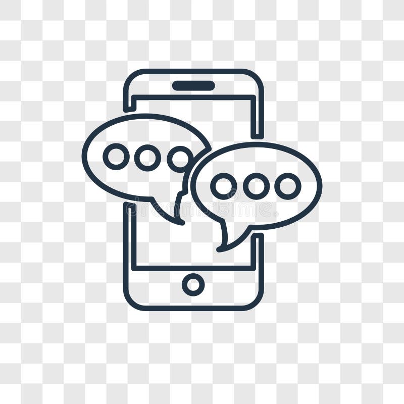Chat Concept Vector Linear Icon Isolated on Transparent Background ...