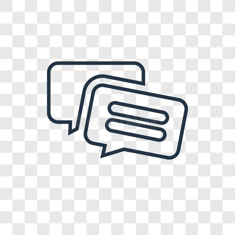 Chat Concept Vector Linear Icon Isolated on Transparent Background ...