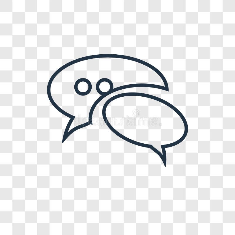 Chat Concept Vector Linear Icon Isolated on Transparent Background ...