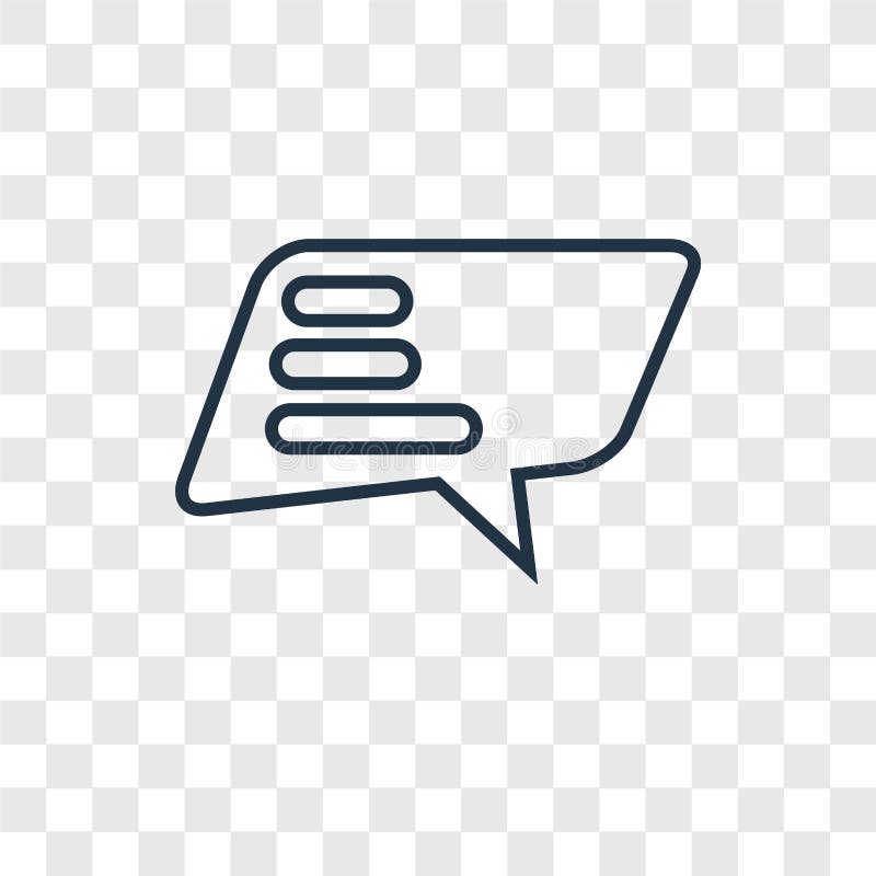 Chat Concept Vector Linear Icon Isolated on Transparent Background ...