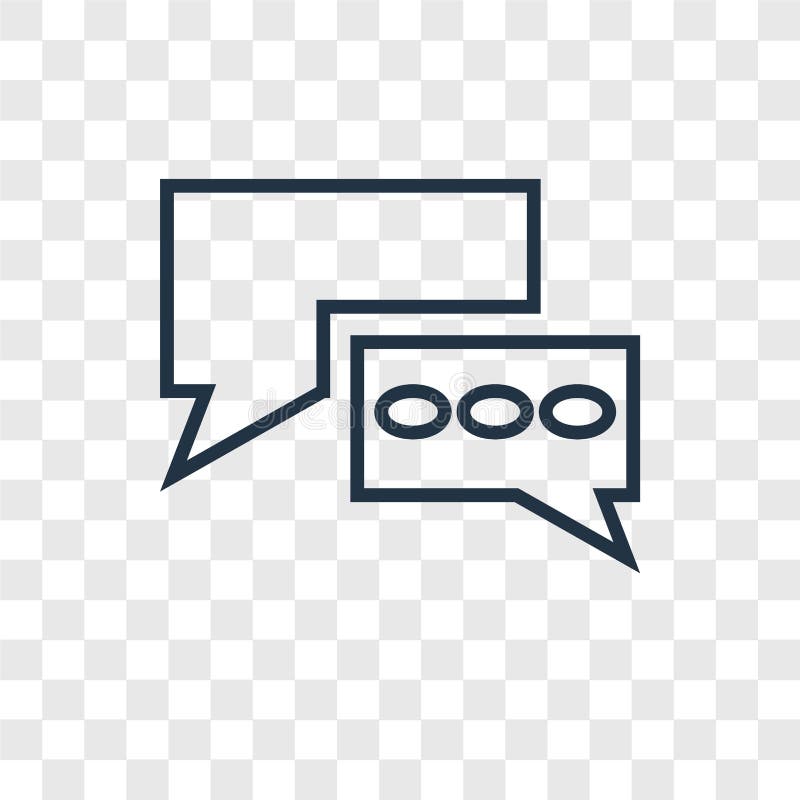 Chat Concept Vector Linear Icon Isolated on Transparent Background ...