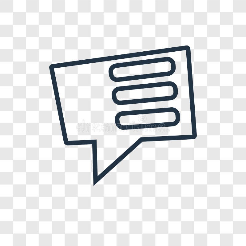 Chat Concept Vector Linear Icon Isolated on Transparent Background ...