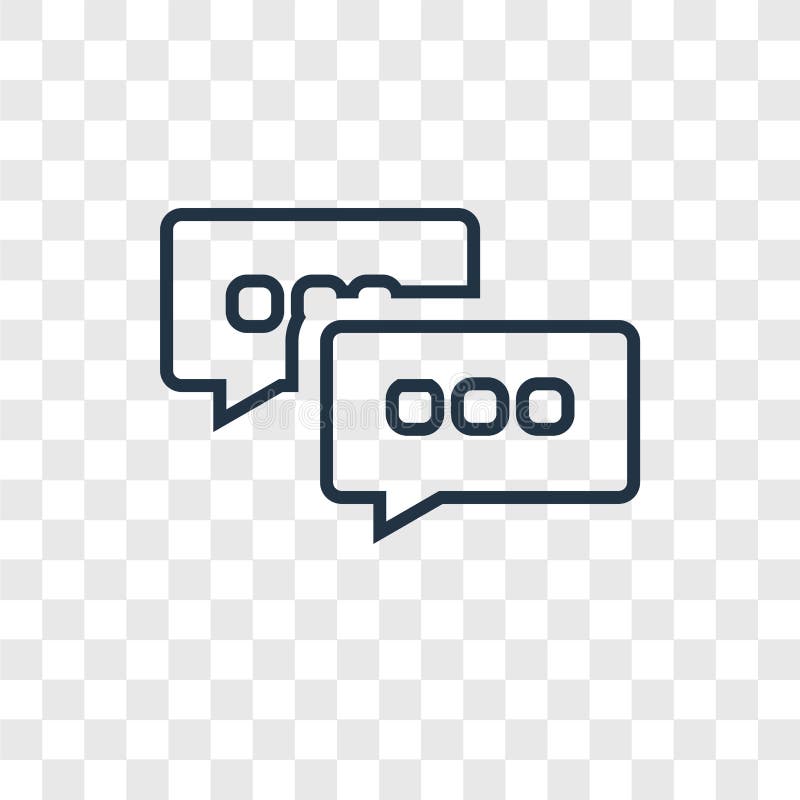 Chat Concept Vector Linear Icon Isolated on Transparent Background ...