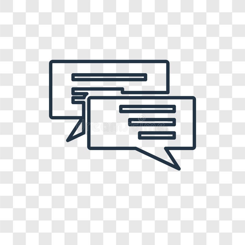 Chat Concept Vector Linear Icon Isolated on Transparent Background ...