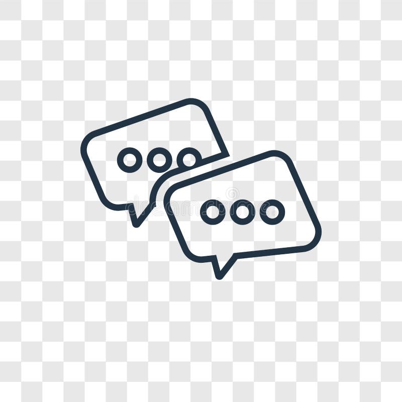Chat Concept Vector Linear Icon Isolated on Transparent Background ...
