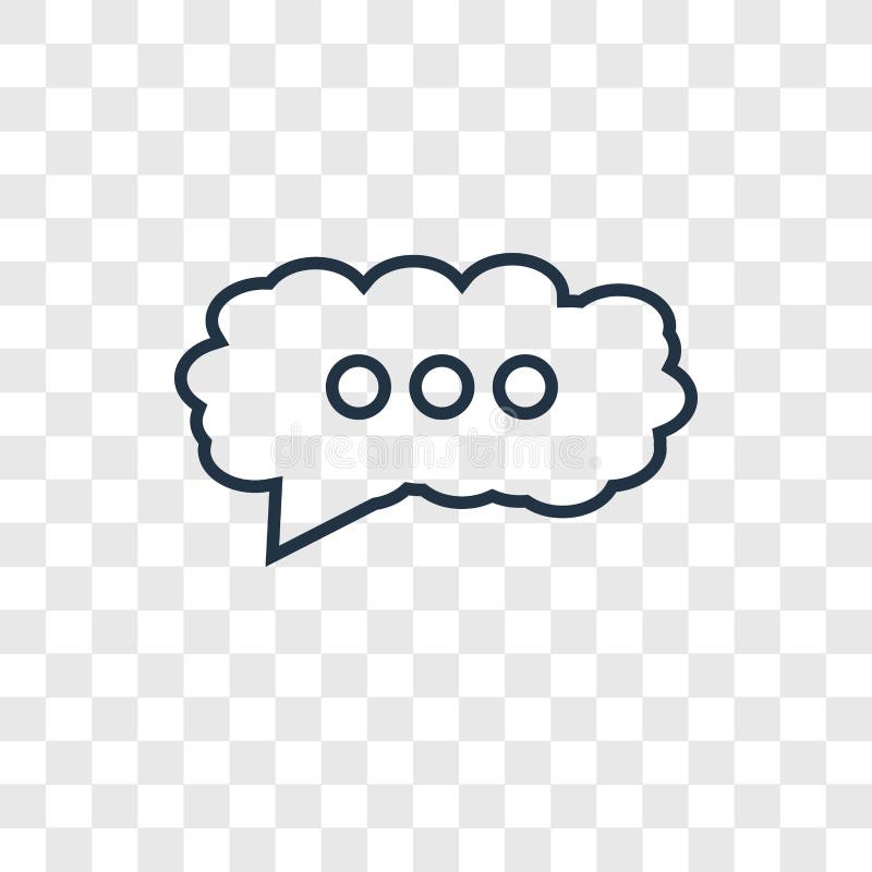 Chat Concept Vector Linear Icon Isolated on Transparent Background ...