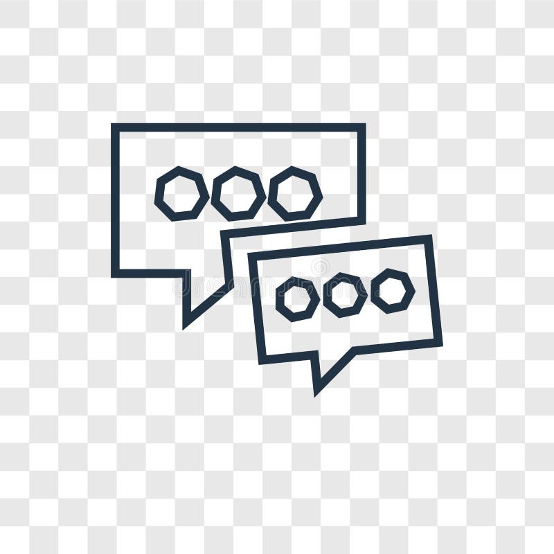 Chat Concept Vector Linear Icon Isolated on Transparent Background ...