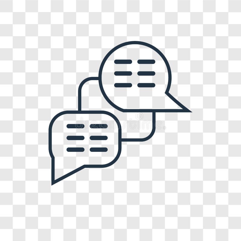 Chat Concept Vector Linear Icon Isolated on Transparent Background ...