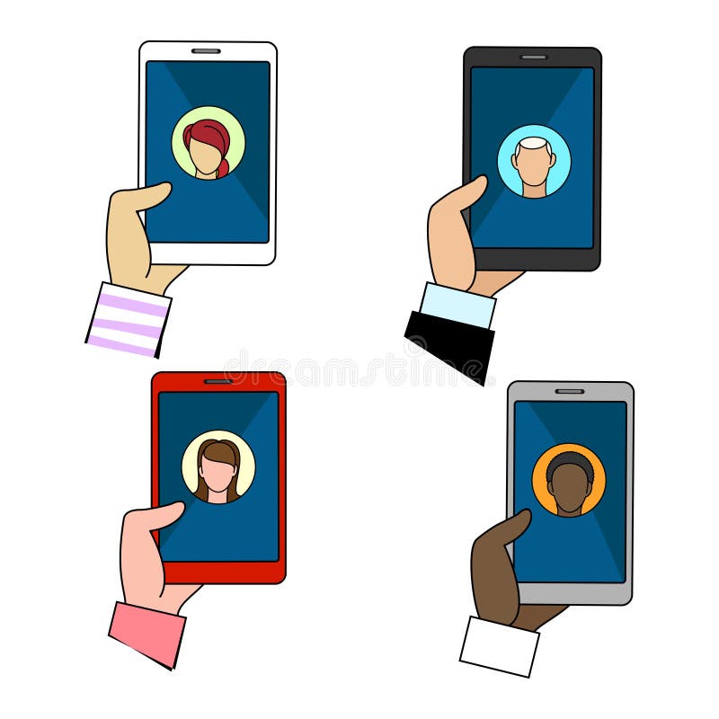 Chat connection icons set stock vector. Illustration of graphic - 80174901