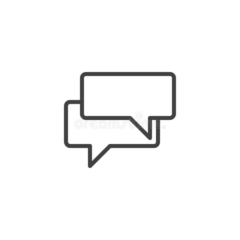 Chat, Conversation Line Icon Stock Illustration - Illustration of icon ...