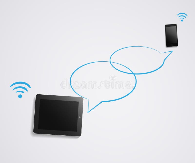 Chat Conversation on Smartphone and Tablet Stock Vector - Illustration ...