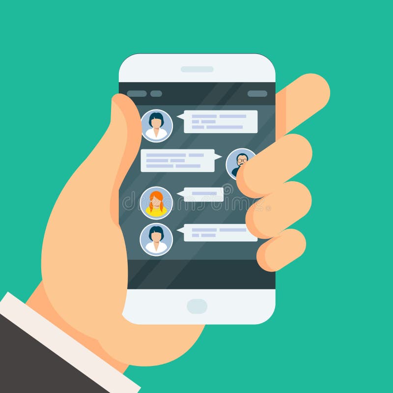 Chat Conversation on Smartphone Screen Stock Vector - Illustration of ...