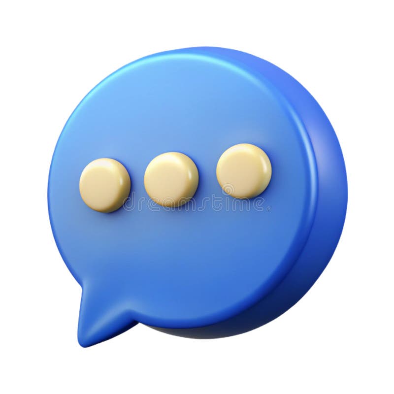 Chat 3D Icon for Messaging and Communication Apps Modern Speech Stock ...