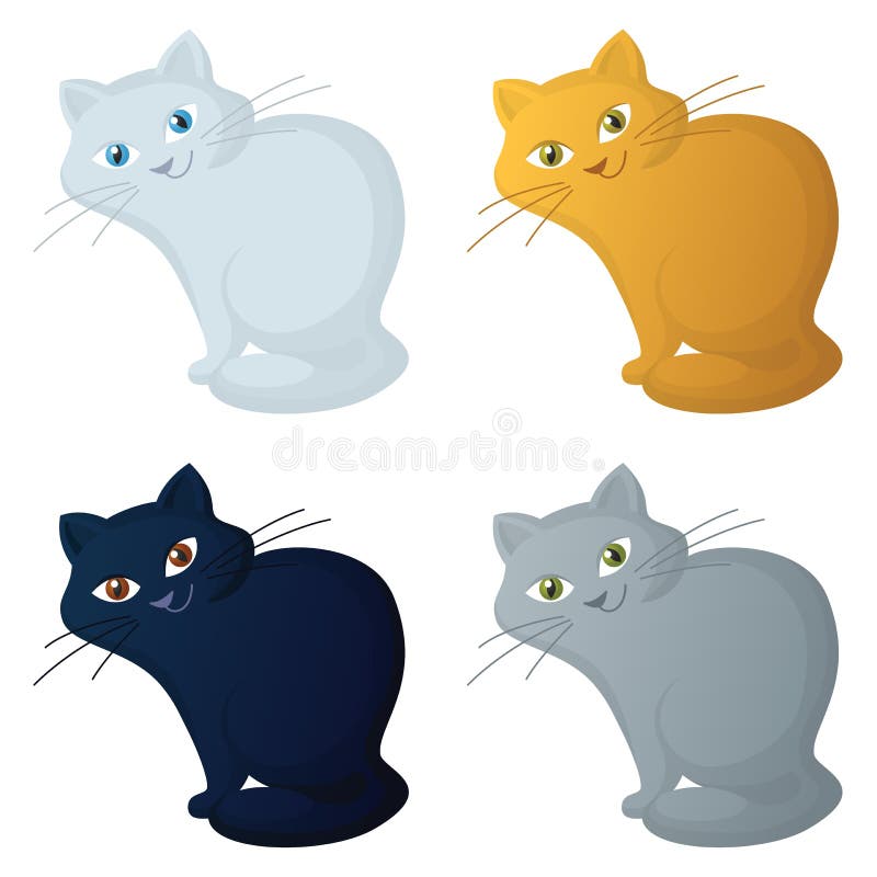 Les Poses De Chat De Dessin Illustration de Vecteur - Illustration du ...