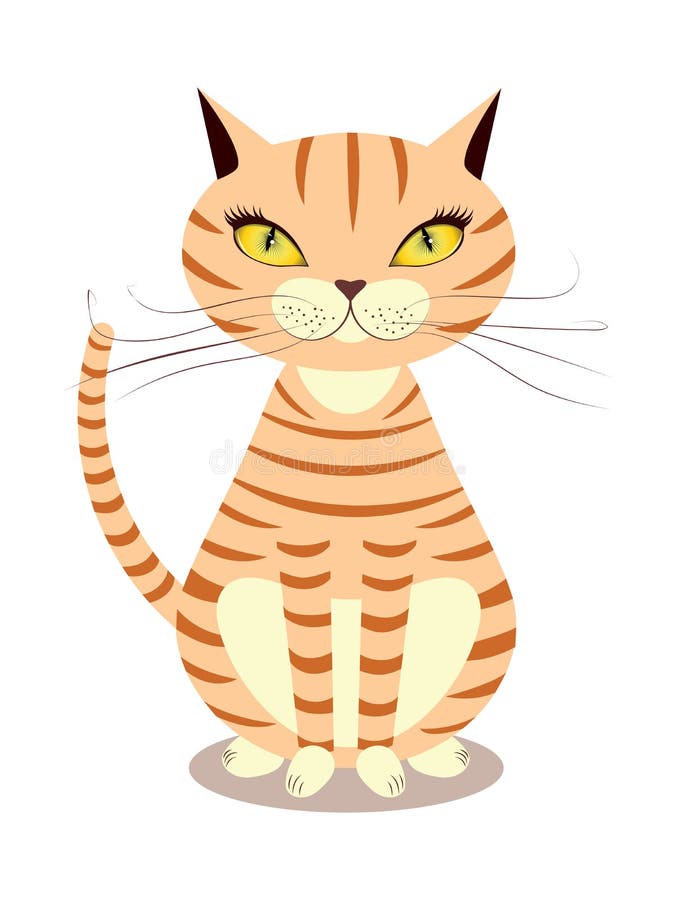 Chat De Rouge De Bande Dessinée Illustration Stock - Illustration du ...