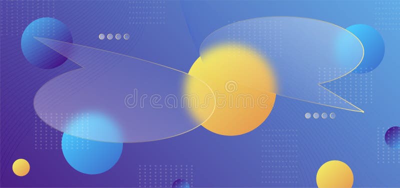 Chat Dialog Boxes in Glass Morphism Effect Style. Transparent Frosted ...