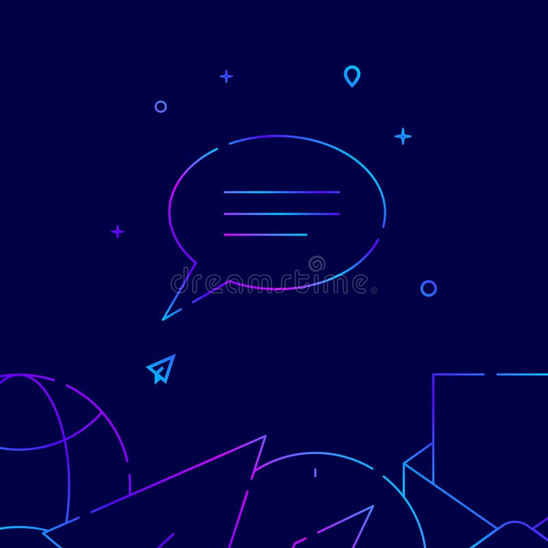 Chat, Dialogue Gradient Line Icon, Vector Illustration Stock Vector ...