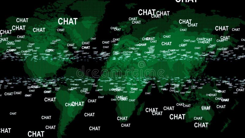 Chat Distribution Across a Stylized Global Map Design Stock Footage ...