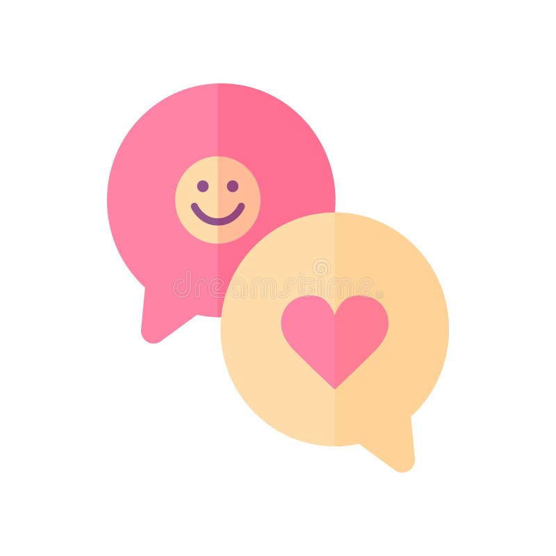Chat Emoji in Speech Bubbles. Flat Style Stock Vector - Illustration of ...