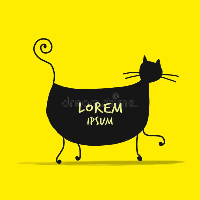 Chat Enceinte Mignon, Croquis Pour Votre Conception Illustration de ...