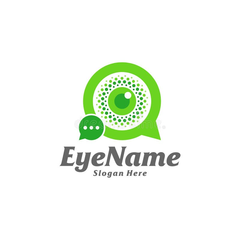 Chat Eye Logo Design Template. Eye Chat Logo Concept Vector Stock ...