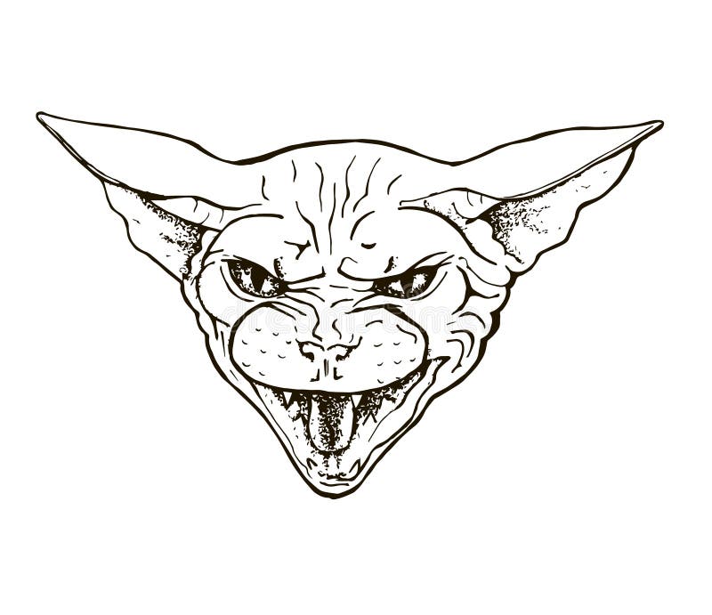 Chat Fâché De La Race De Sphinx, Illustration de Vecteur - Illustration ...