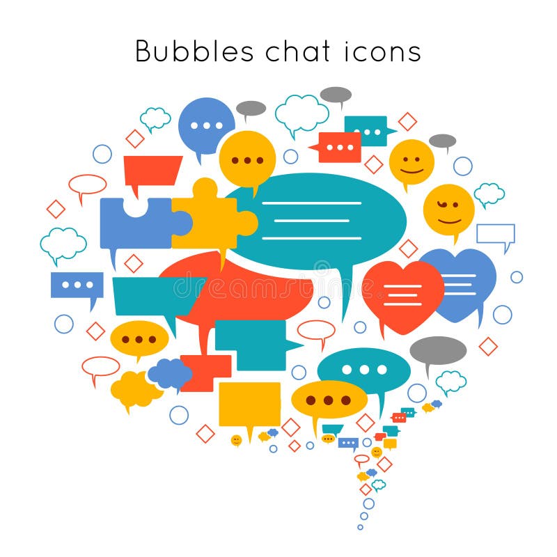 Chat Flat Composition stock vector. Illustration of outline - 72973860