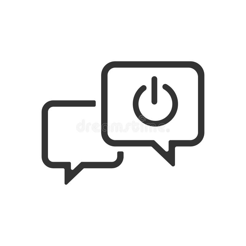 Chat Flat Icon with Turn Off Sign. Stock Vector Illustration EPS 10 ...