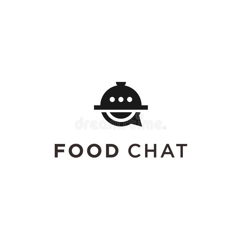 Chat Food Logo Design Vector Illustration Stock Vector - Illustration ...