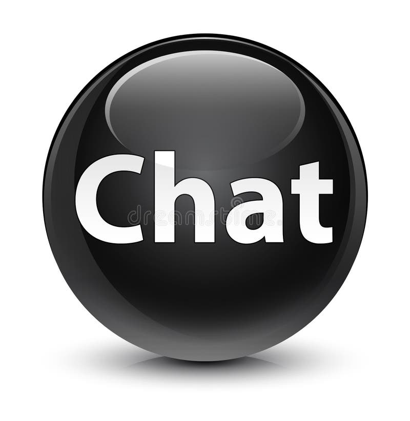Chat Glassy Black Round Button Stock Illustration - Illustration of ...