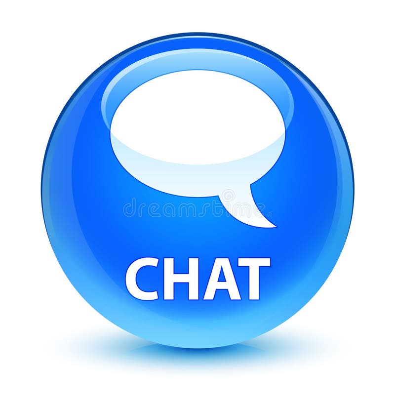 Chat Glassy Cyan Blue Round Button Stock Illustration - Illustration of ...