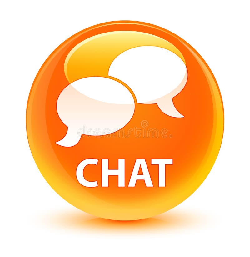Chat Glassy Orange Round Button Stock Illustration - Illustration of ...