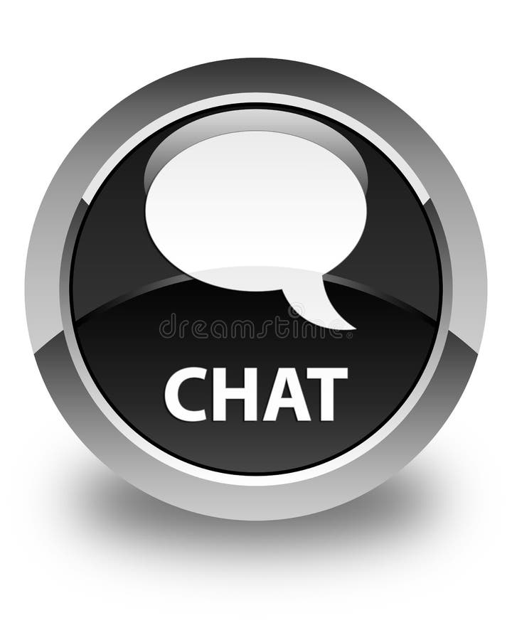 Chat Glossy Black Round Button Stock Illustration - Illustration of ...