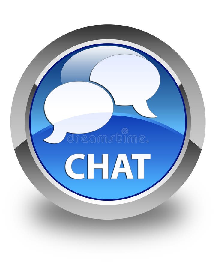 Chat Glossy Blue Round Button Stock Illustration - Illustration of icon ...