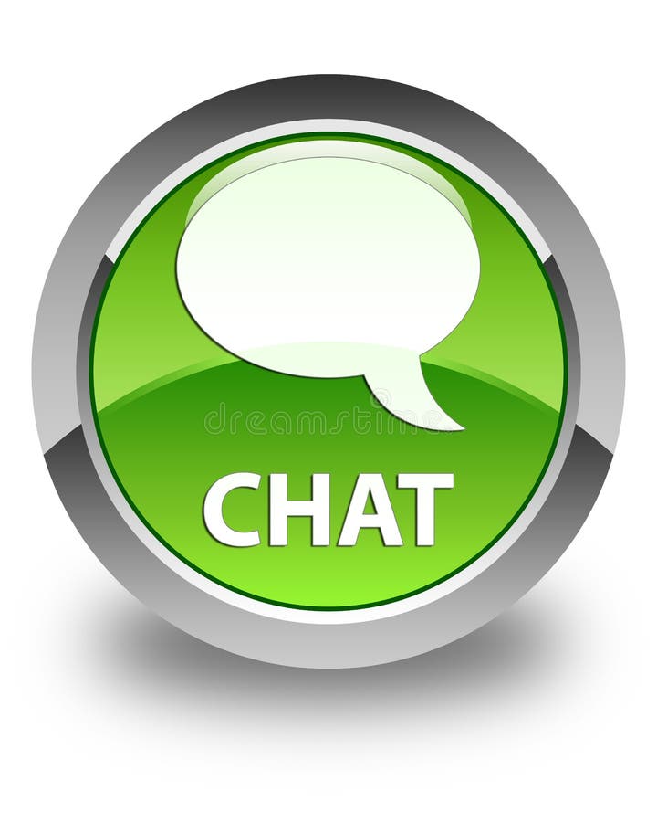 Chat Glossy Green Round Button Stock Illustration - Illustration of ...
