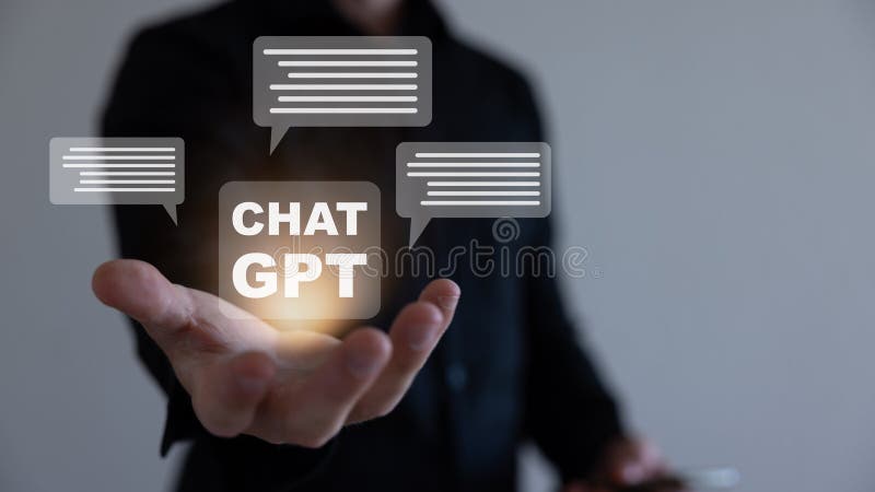 Chat GPT Chat with AI, Artificial Intelligence. Man Using Technology ...
